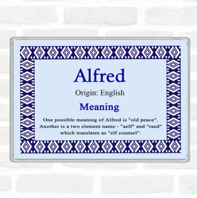 Alfred Name Meaning Jumbo Fridge Magnet Blue | eBay UK