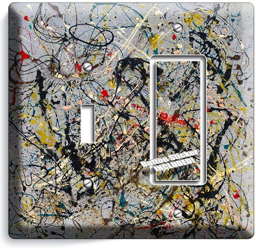 JACKSON POLLOCK INSPIRED ABSTRACT LIGHT SWITCH OUTLET WALL PLATE ROOM ...