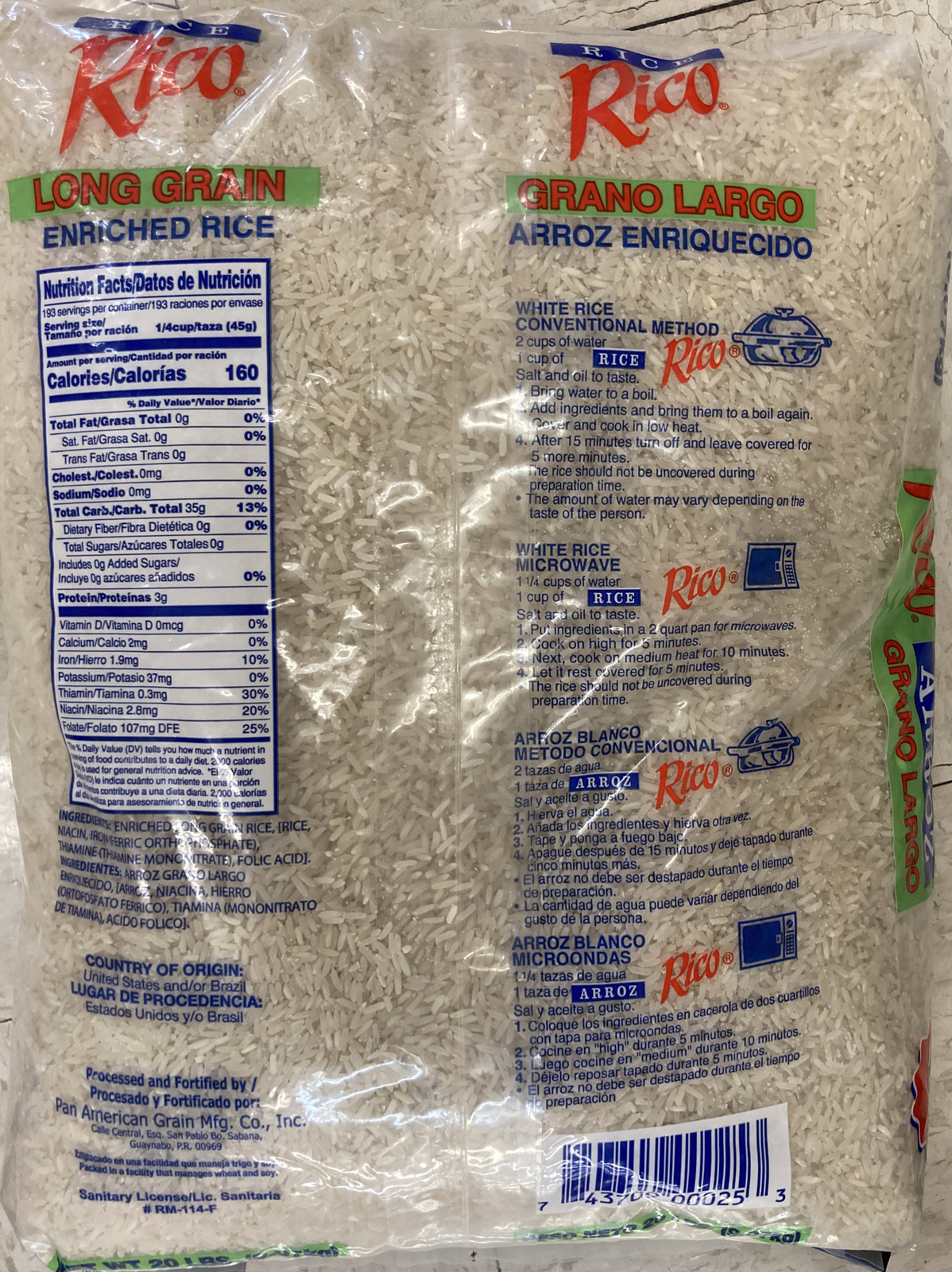 Arroz Rico Long Grain Rice Rico 20 lbs Grano Largo | eBay