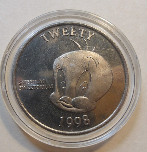 Warner Bros Tweety Bird Silver Coin Token 1998 in plastic case. Ships ...