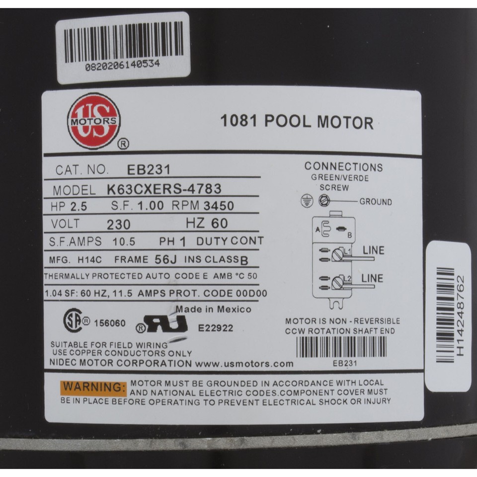Motor, Emerson, 2.5 Horsepower, C-Face, 230v, Uprated | eBay