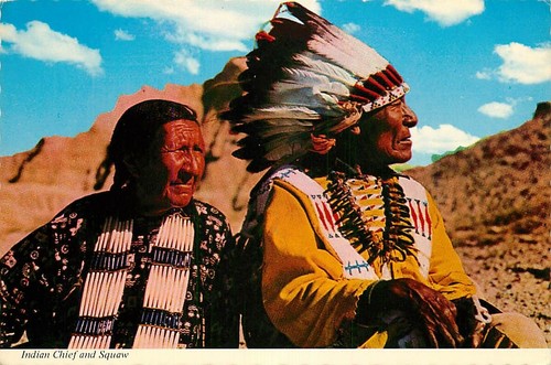 Postcard Native American Indian Chief & Squaw | eBay