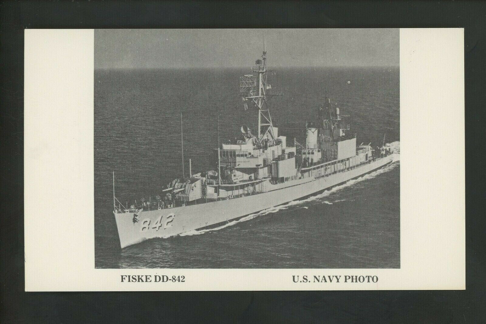 Military Ship real photo postcard RPPC USN Navy USS Fiske DD-842 ...