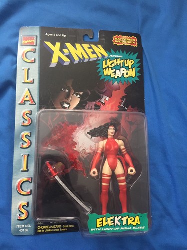 1996 Elektra NIP X-Men Classics Toy Biz Marvel Comics Light Up Weapon ...