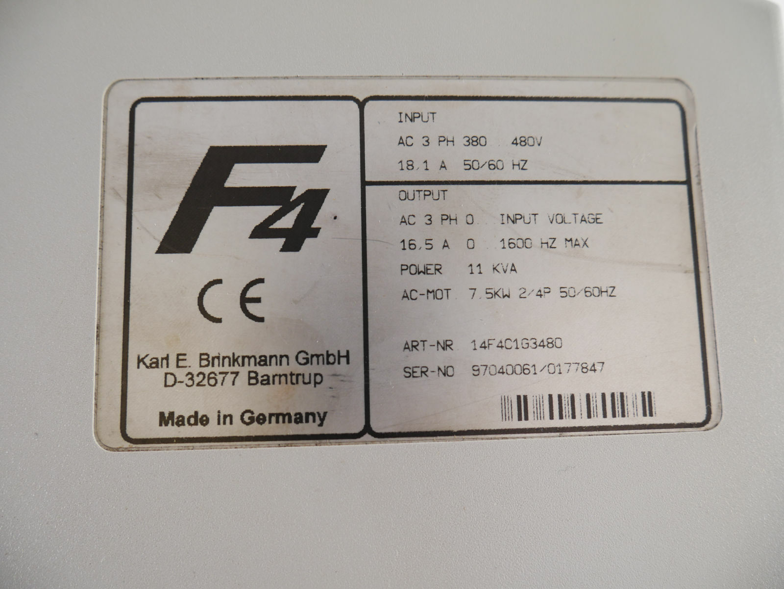 KEB F4 14F4C1G3480 14.F4.C1G-3480 7,5kW 11KVA | eBay