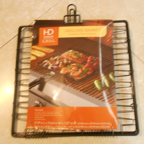 HD Designs Grill Grilling Basket Folding Handle Non-Stick Surface BBQ ...