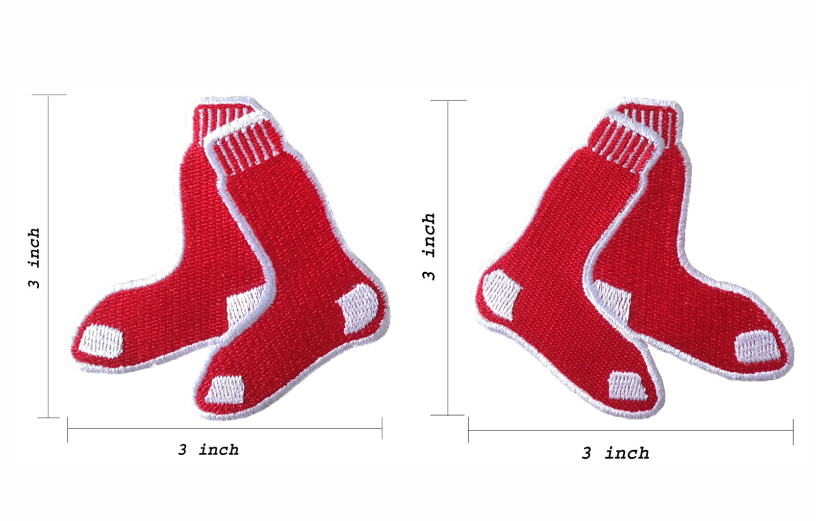 2PCS Boston Red Sox Sock Left+Right Iron on,Sewing on Clothes | eBay