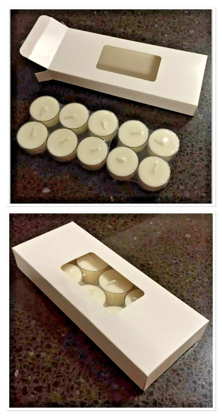 GIFT BOXES~tealight candle/gift packaging x5📦clear window~2 sizes~8 ...