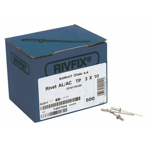 Rivets à tête plate acier zingué - 4,8x16 mm - 500 pièces - Rivquick ...