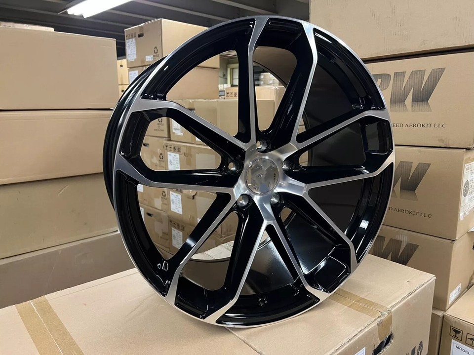 22x10 Wheels Fits Porsche Cayenne Audi Q7 5x130 22" GT Style Black ...