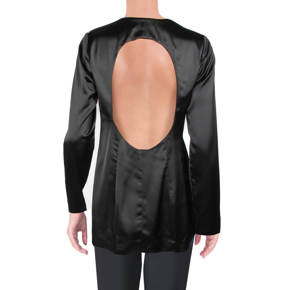 City Studios Womens Black Satin One-Button Blazer Jacket Juniors 1 BHFO ...