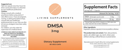DMSA 3mg 90's Mercury, Lead, Heavy Metal Chelation Detox exp. date 06/ ...