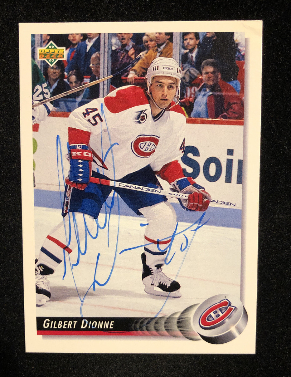 GILBERT DIONNE 1992 UPPER DECK AUTOGRAPHED SIGNED AUTO HOCKEY NHL CARD ...