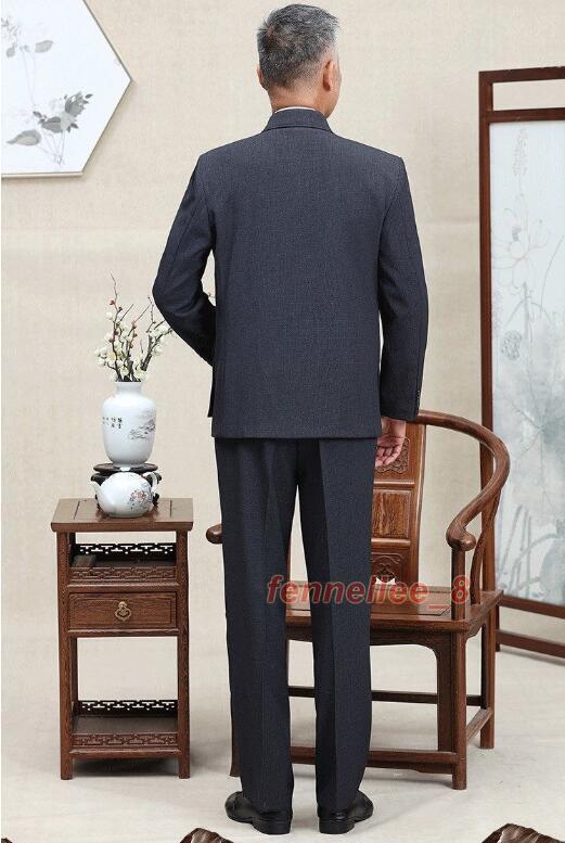 Traditional Men Chinese Suit Jacket Trousers Chinese Mao Zhongshan ...
