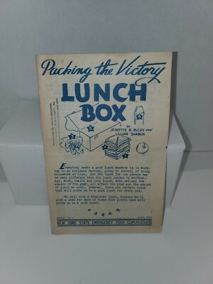 Packing The Victory Lunch Box ny 1944 leaflet rare vintage paper | eBay