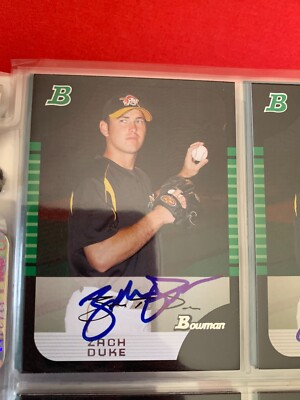 ZACH DUKE AUTOGRAPHED SIGNED 2005 BOWMAN DRAFT CARD COA | eBay