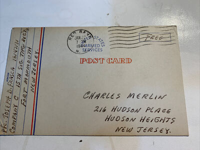 Vintage 1944 WW2 Postcard With United States Army Emblem | eBay