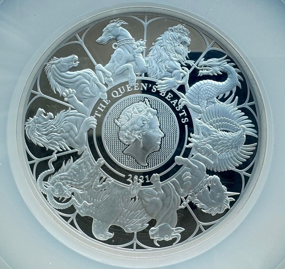 NGC PF70 Great Britain UK 2021 Queen's Beasts Completer Silver Coin 5oz ...