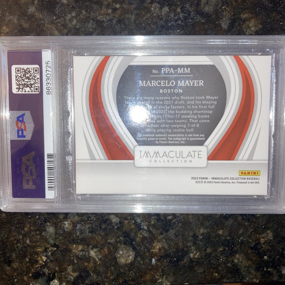 MARCELO MAYER auto patch 2023 PANINI IMMACULATE 1/5 sealed BOSTON RED ...