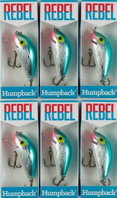 (LOT OF 6) REBEL HUMPBACK CRANKBAIT 1/4OZ F2503 SILVER BLUE A6111 | eBay
