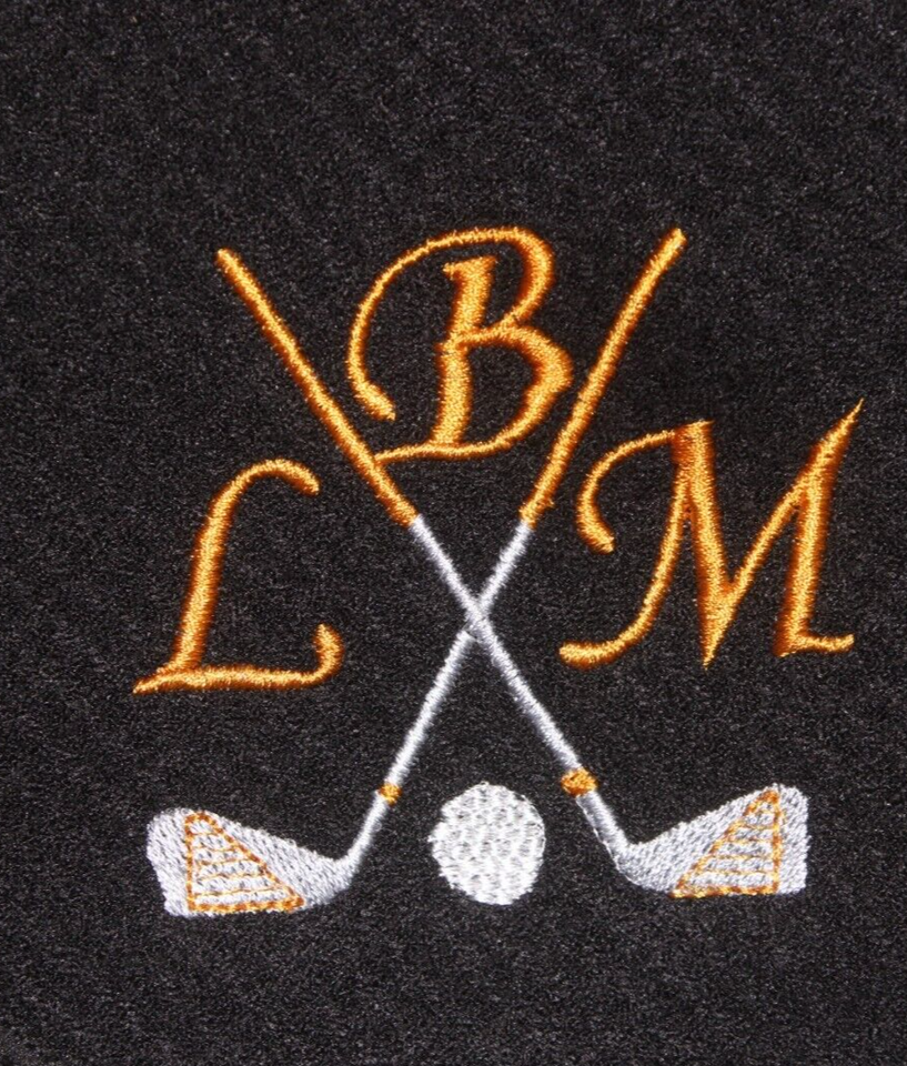 Personalized Embroidered initials / letters Crossed Club Golf ...
