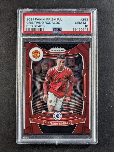 2021-22 Panini Prizm EPL CRISTIANO RONALDO 13/28 Red Stars Prizm SSP ...