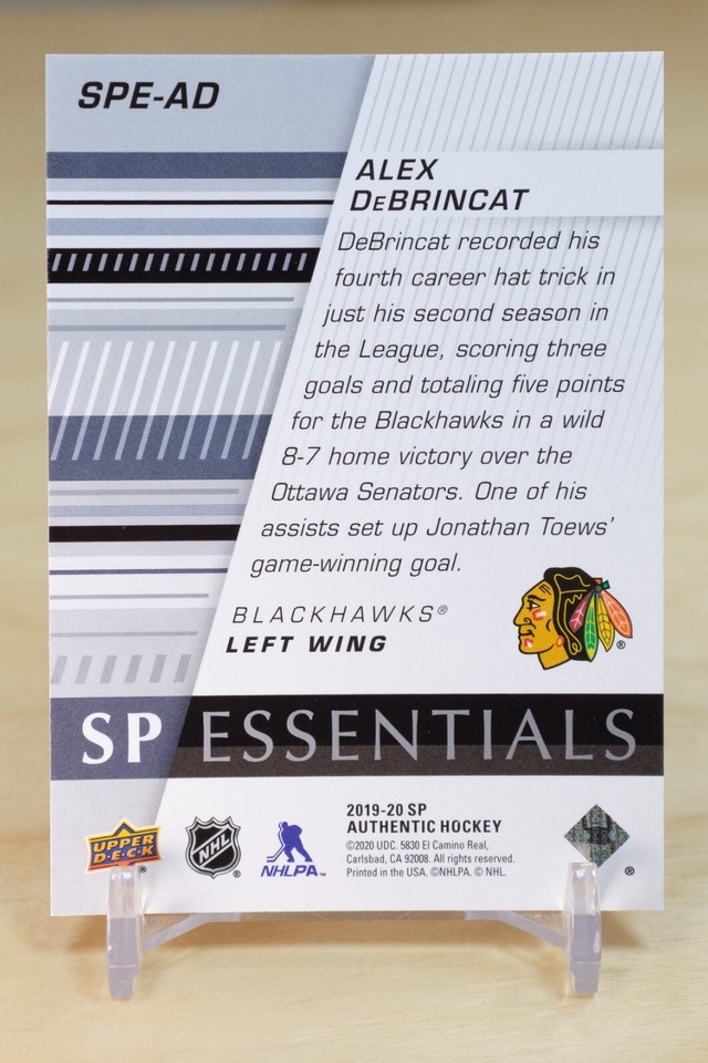 2019-20 UD SP Authentic SP Essentials #SPE-AD Alex DeBrincat - Chicago Blackhawk | eBay