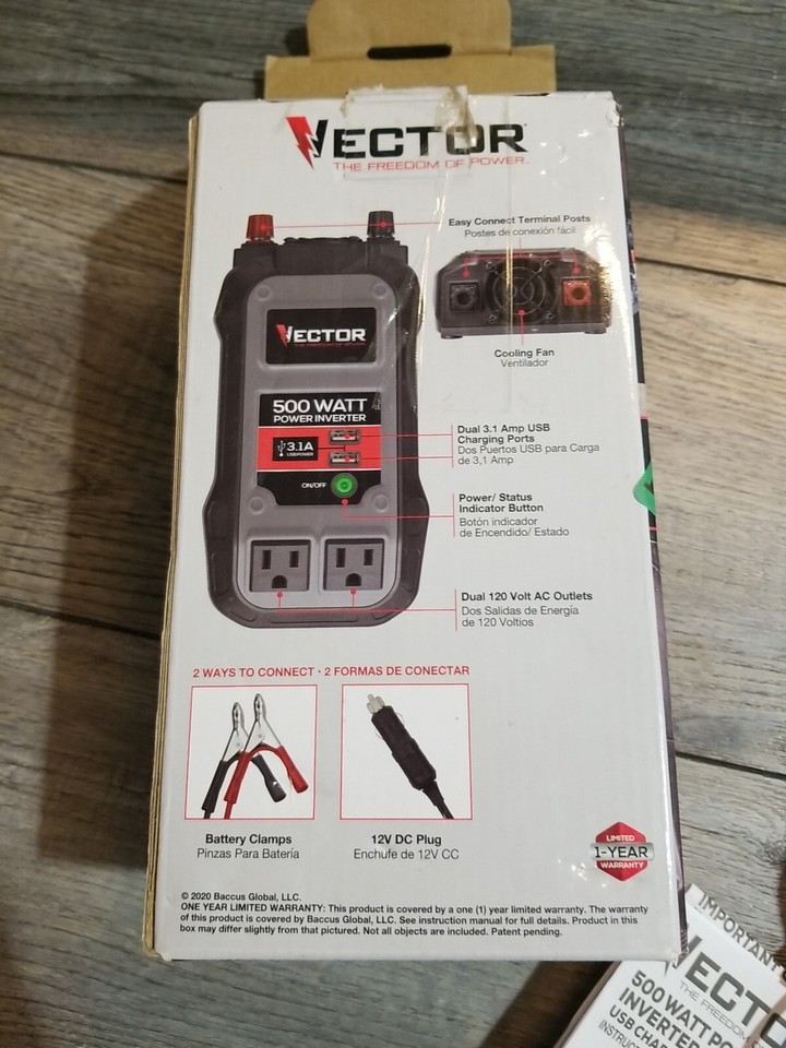 Vector 500 Watt Power Inverter, PI500V, Dual Power Inverter, Tested ...