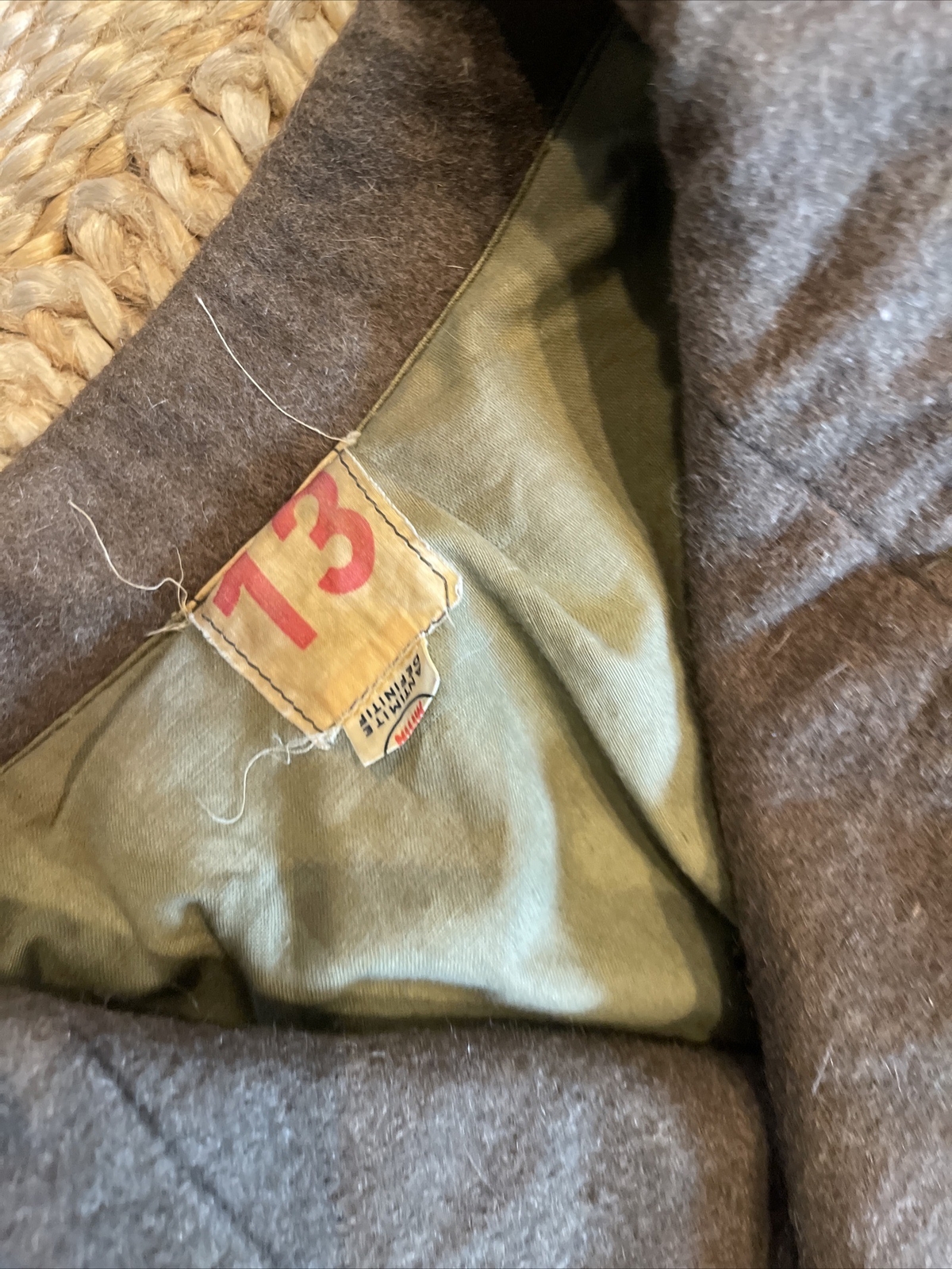 Vintage 1965 Green WW2 Wool Army Pea Coat French Wool… - Gem