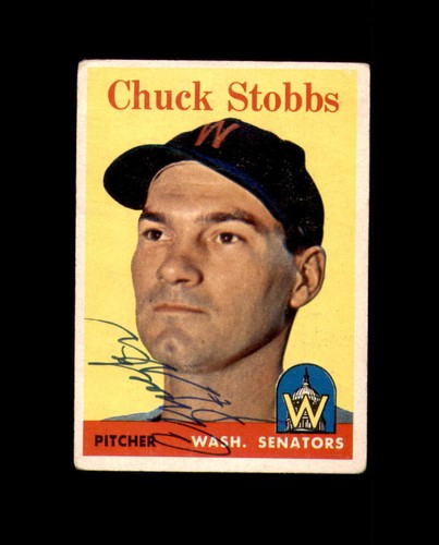 Chuck Stobbs Signed 1958 Topps Washington Senators Autographed | eBay