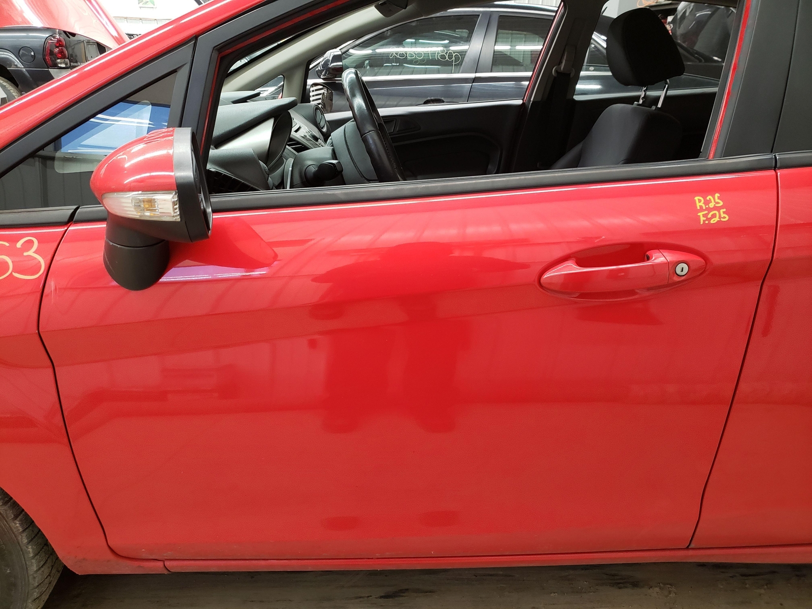 2013 FORD FIESTA DRIVER LEFT FRONT DOOR ASSY POWER LOCK RACE RED PAINT ...