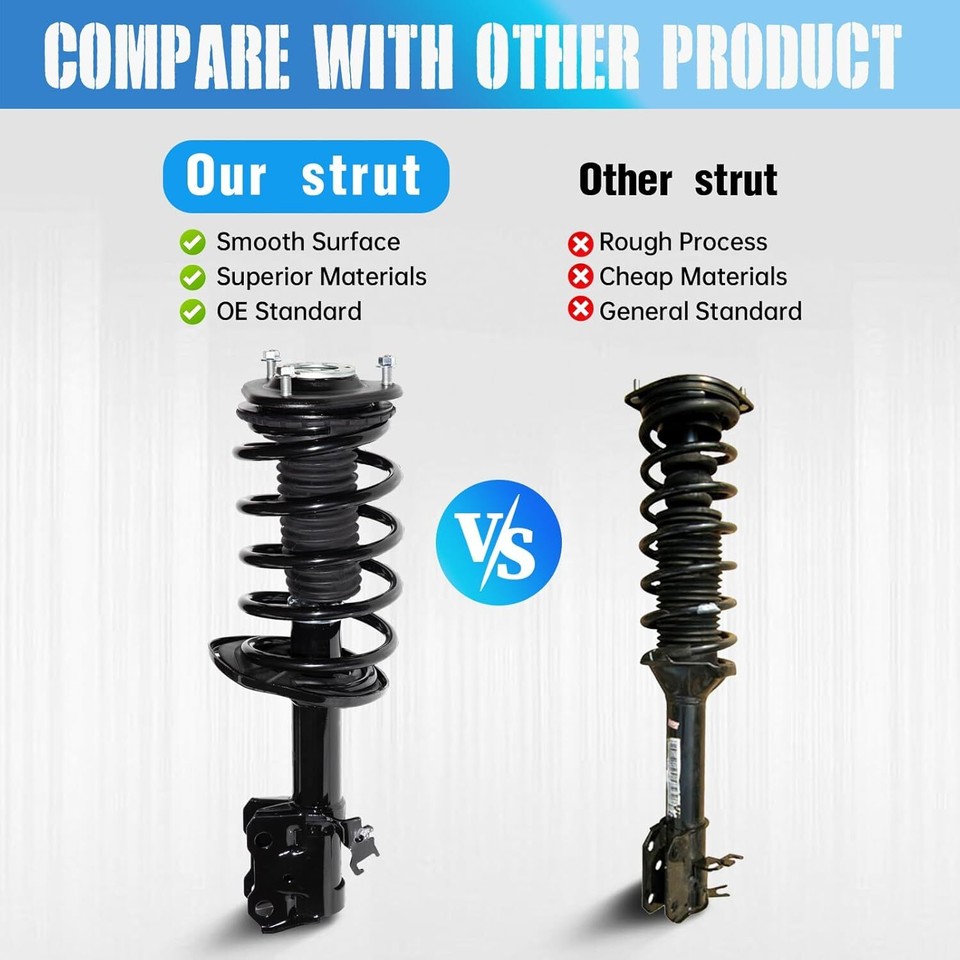 Pair Front Complete Struts Shocks & Coil Springs For 2010-2015 Toyota ...
