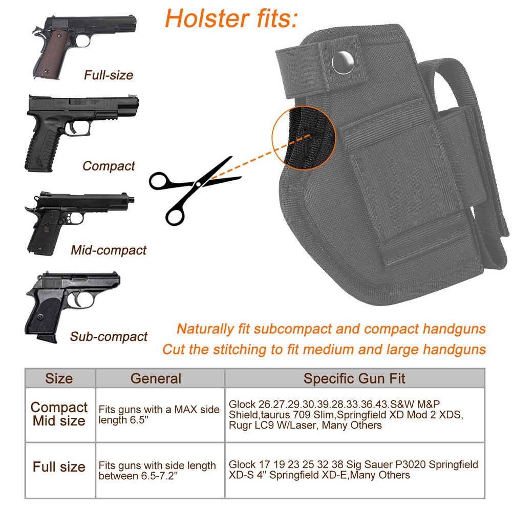 Tactical IWB/OWB Inside & Outside Gun Holster w/ Magazine Pouch ...