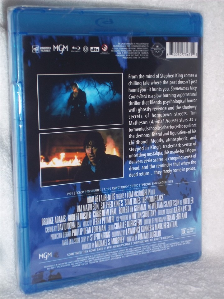 Sometimes They Come Back (Blu-ray, 2025) NEW Stephen King Tim Matheson ...