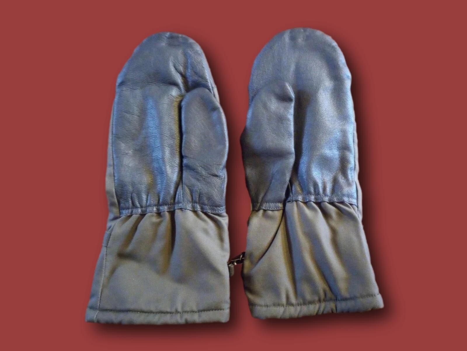 GERMAN MILITARY LINED MITTENS ARMY COLD WEATHER LEATHER PALMS SURPLUS ...