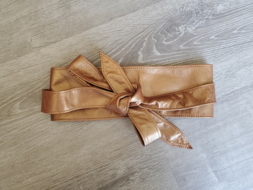 Bronze Wrap Leather Obi Belt, Trendy Fashion Dress Belt, Sash Wide ...