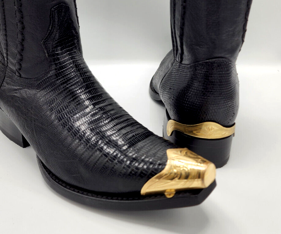 WESTERN COWBOY BOOT TIP Pair - Gold Finish Engraved Tips & Heels | eBay