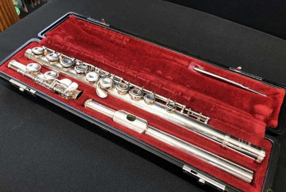 YAMAHA YFL-221 Student Flute Nickel Silver Plated with Hard Case Used ...