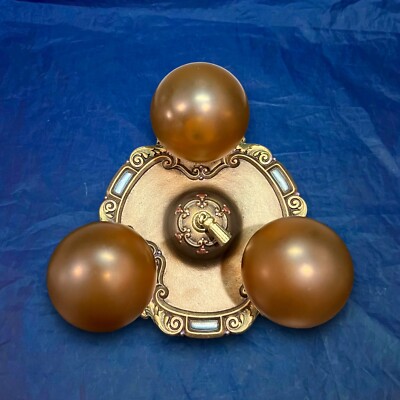 Rewired Three Socket Flush Mount Hall Fixture Nice 46A | eBay