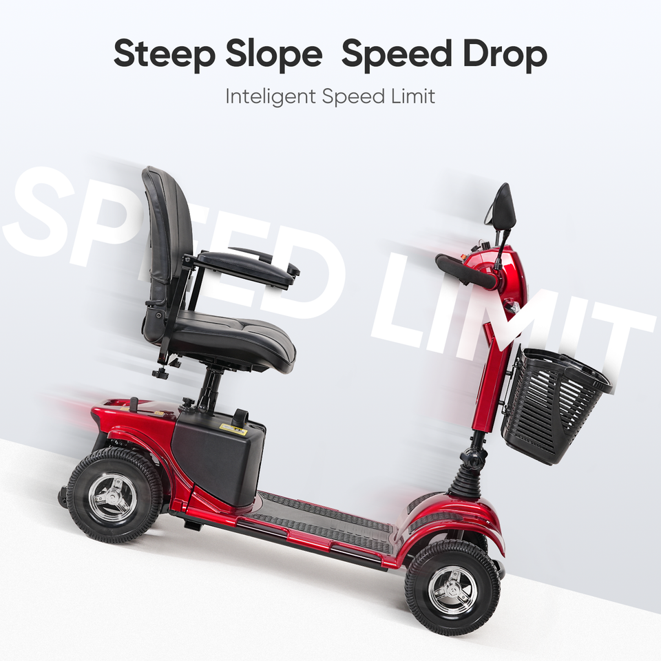 4 Wheels Mobility Scooters Power Wheel Chair Electric Device Compact ...