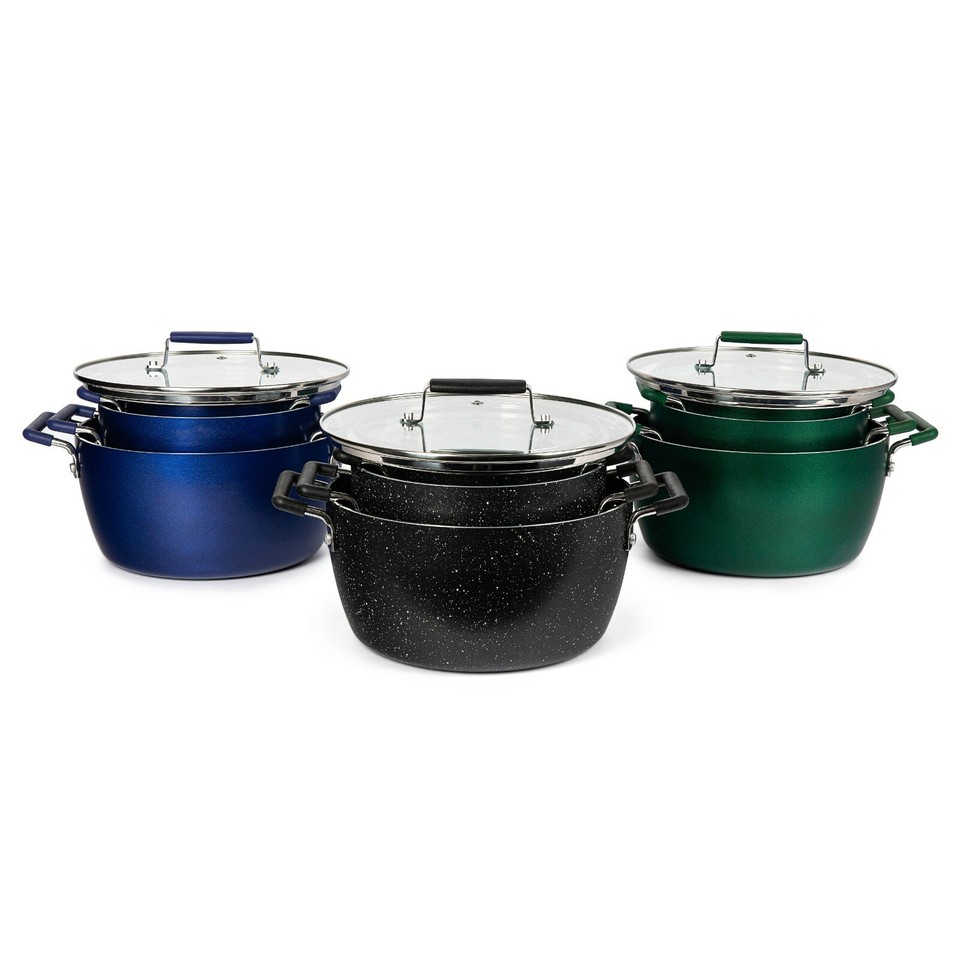 Granitestone 6 Piece Ultra Nonstick Space Saving Nesting Pots with ...