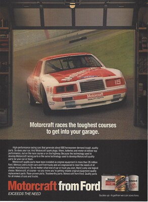 1986 Ford Motorcraft Ricky Rudd Thunderbird vintage Print Ad 80's ...