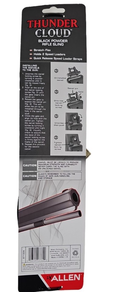 ALLEN THUNDER CLOUD BLACK POWDER RIFLE SLING 2 SPEED LOADERS STRAPS ...