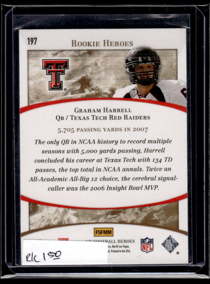 2009 Upper Deck Heroes #197 Graham Harrell Near Mint or Better | eBay
