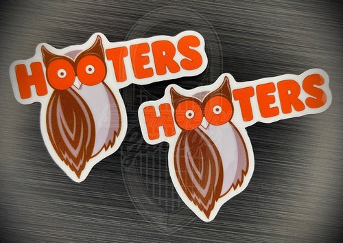 Set of 2 - Hooters Hootie Owl 3” x 2” Sticker Decal Restaurant Boobs ...