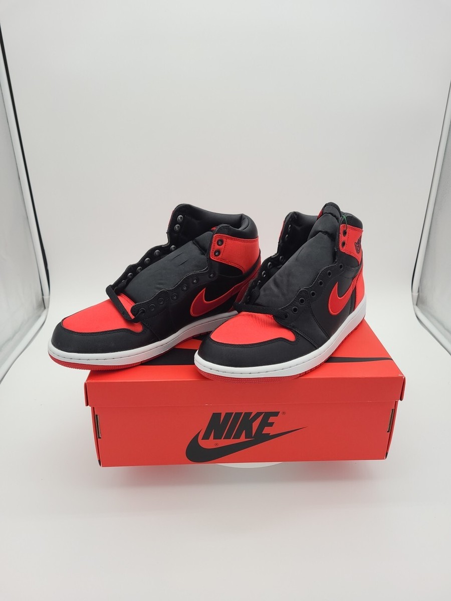Nike Air Jordan 1 Retro High OG Bred Satin Womens Size 10.5 Nike Air Jordan 1 Retro High OG Bred Satin Womens Size 10.5