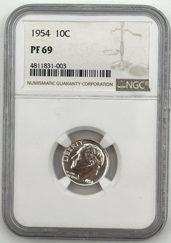 1954 PF 69 Roosevelt 10C NGC 90% Silver *SL | eBay