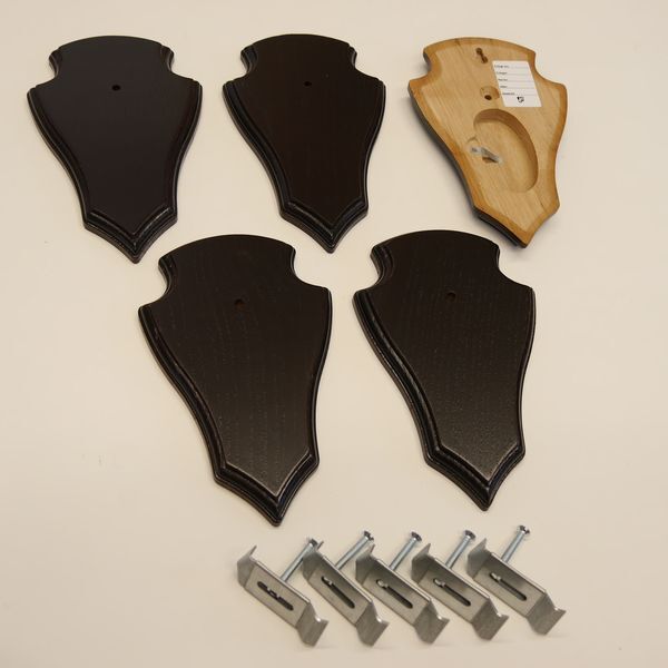 5 Piece Trophy Shields Deer Stand Shield Spitz 1 Kf Dark 5 X Horned ...