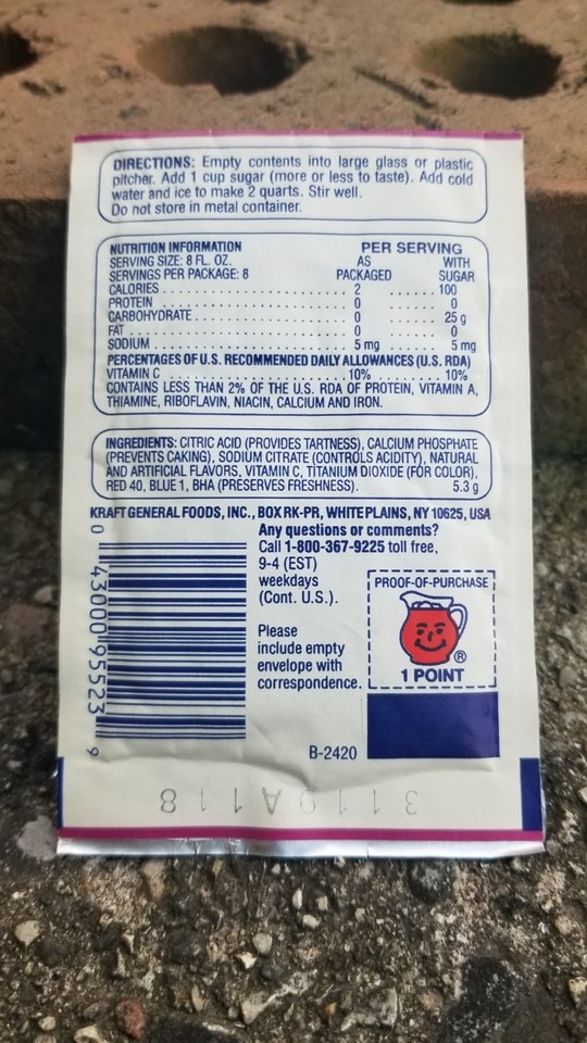 Vintage Purplesaurus Rex Kool-Aid Super Fruity Packet Nvr Opened Sealed ...