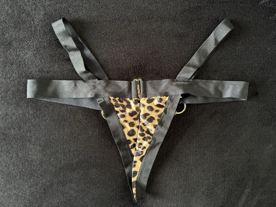 Honey Birdette 🔥 KUKURO Bondage Leopard Thong String Size Medium | eBay UK